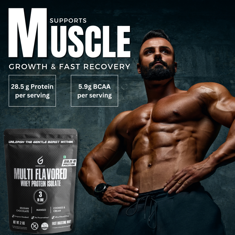 Gentle Beast Multi-Flavored 100% Whey Protein Isolate - 2Kg