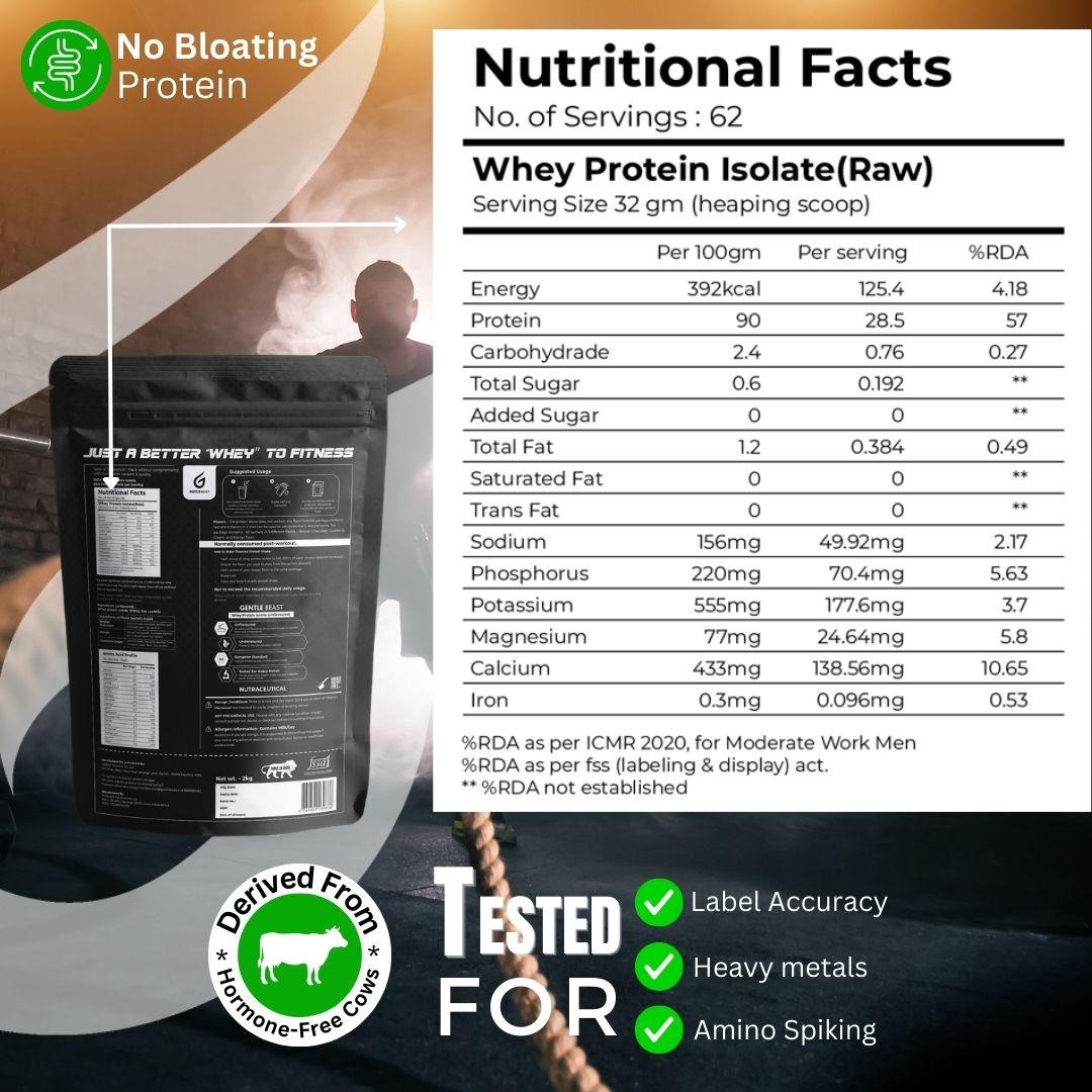 Gentle Beast Multi-Flavored 100% Whey Protein Isolate - 2Kg